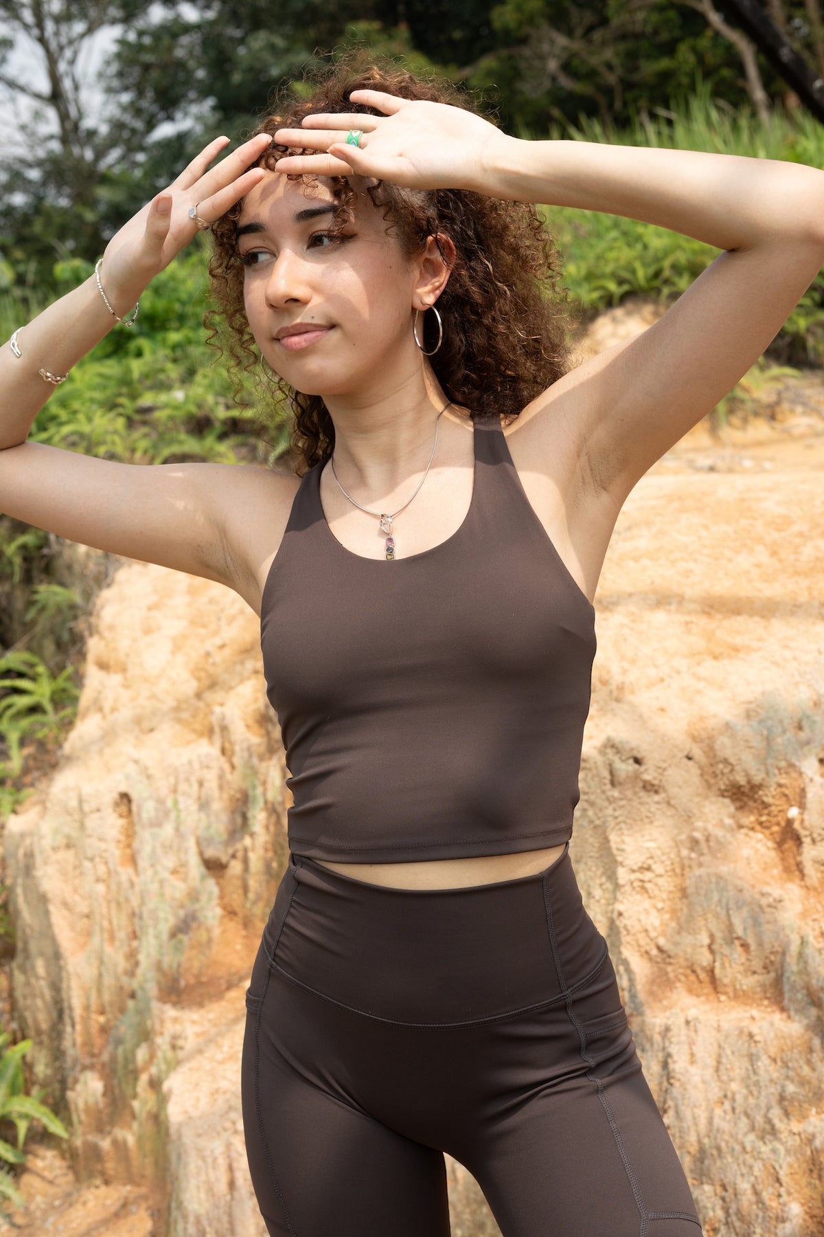 All Day Scoop Bra Tank Espresso